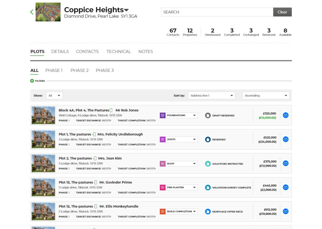 Developments & Plot Management - Housebuilder Pro