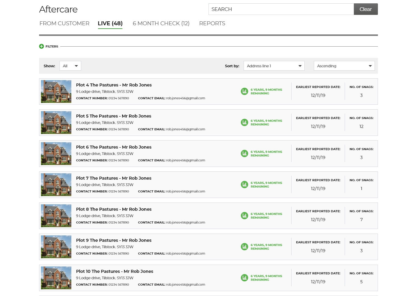 Snags & Aftercare - Housebuilder Pro